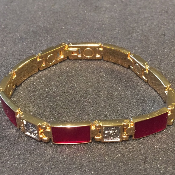 Vintage | Jewelry | Vintage Red Enamel Bracelet | Poshmark
